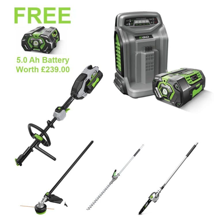 EGO MHBC1240E 4-in-1 Garden Multi-Tool Kit inc Powerload Trimmer Head ...